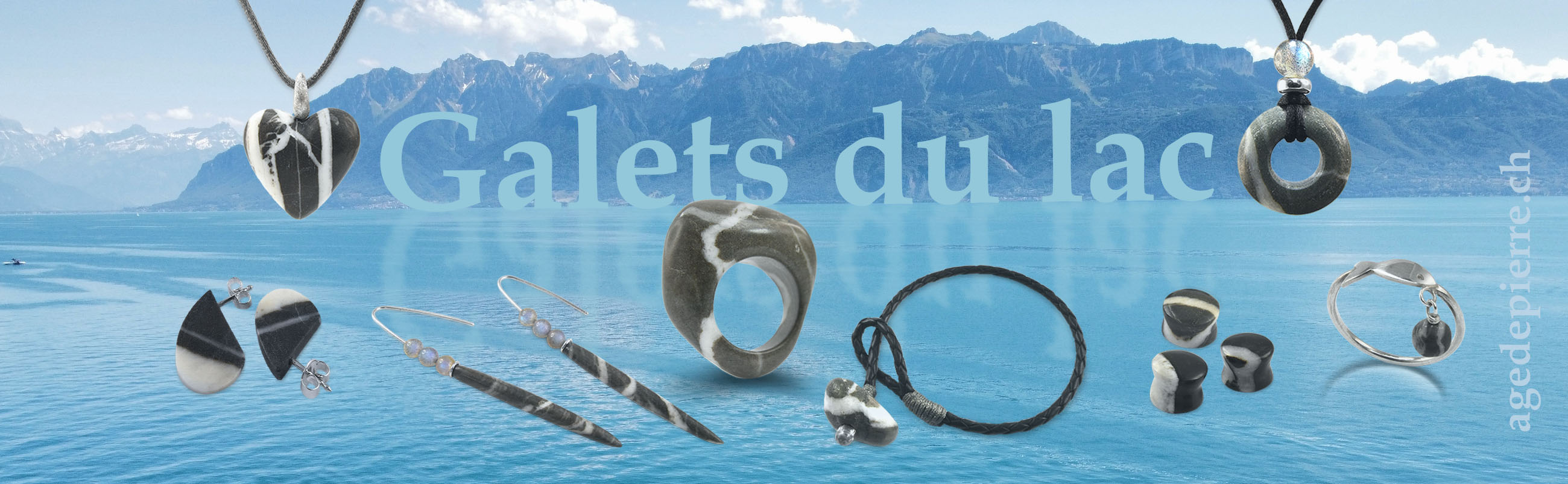 Bijoux en galets du lac Léman